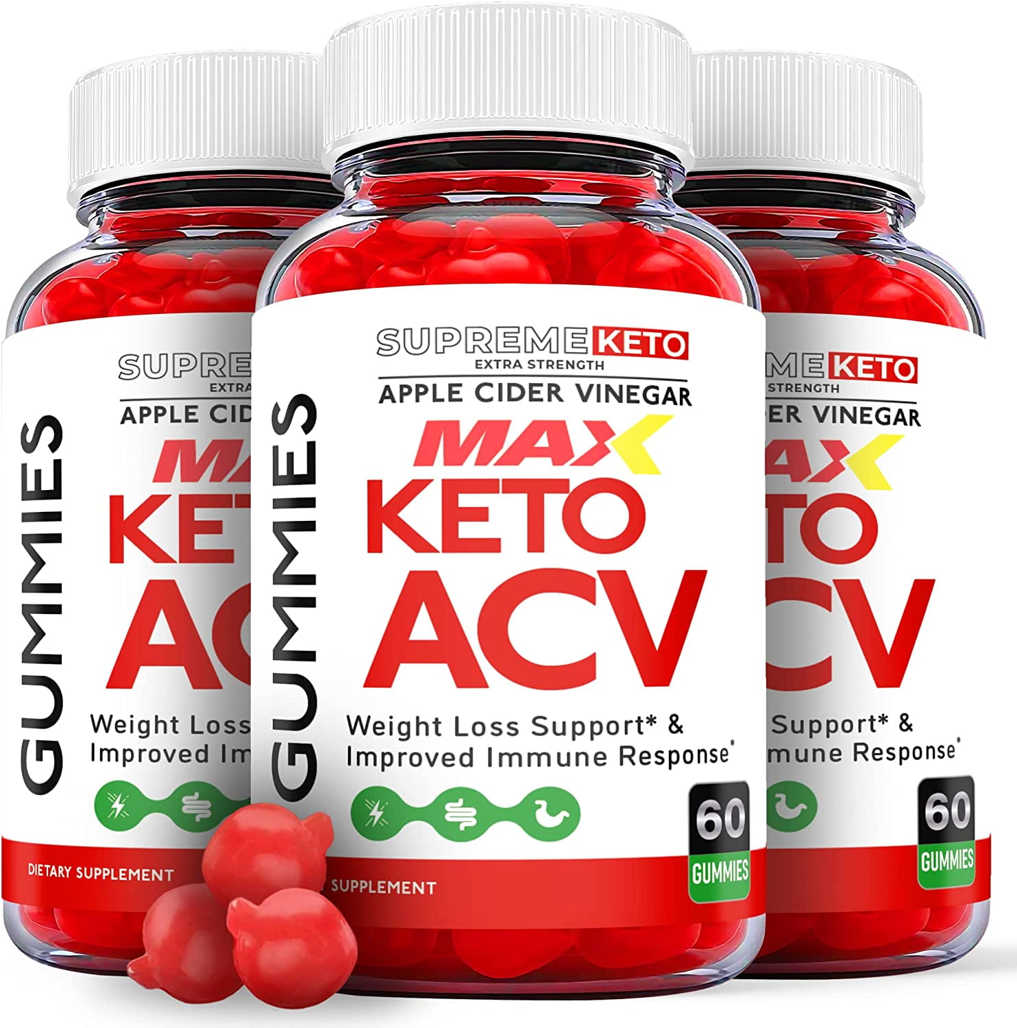 (3 Pack) Supreme Keto Max Keto ACV Gummies - Supplement for Weight Loss ...