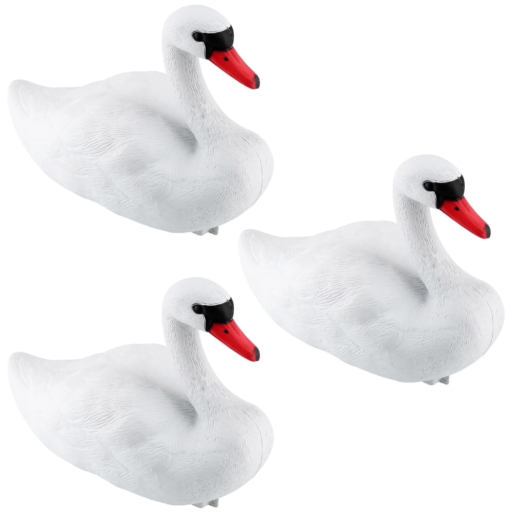 3 Pack Swan Decoy Pond Floating Bird Deterrent Decoration Plastic ...