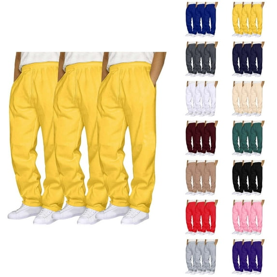 3 Pack Sweat Pants for Mens 2026 Trendy Drawstring Elastic Waist ...
