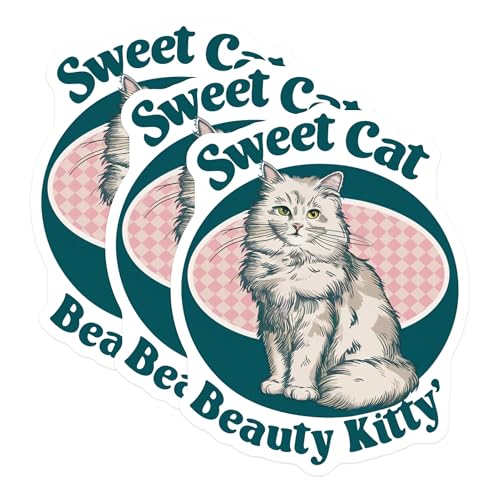 (3 Pack) Sweet Cat Decals - Beauty Kitty Decal - Pet Laptop Decals - 3 ...