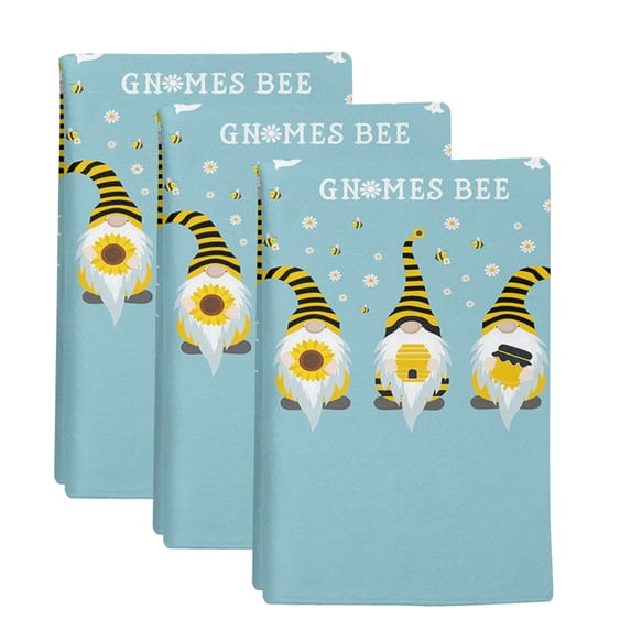 3 Pack Sweet Gnomes Kitchen Towels Bee Dwarf Daisy Duck Green ...