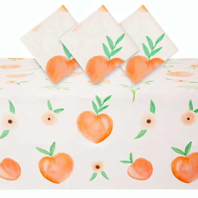 3 Pack Sweet Peach Tablecloths, 54x108 Inch Table Covers for Birthday ...