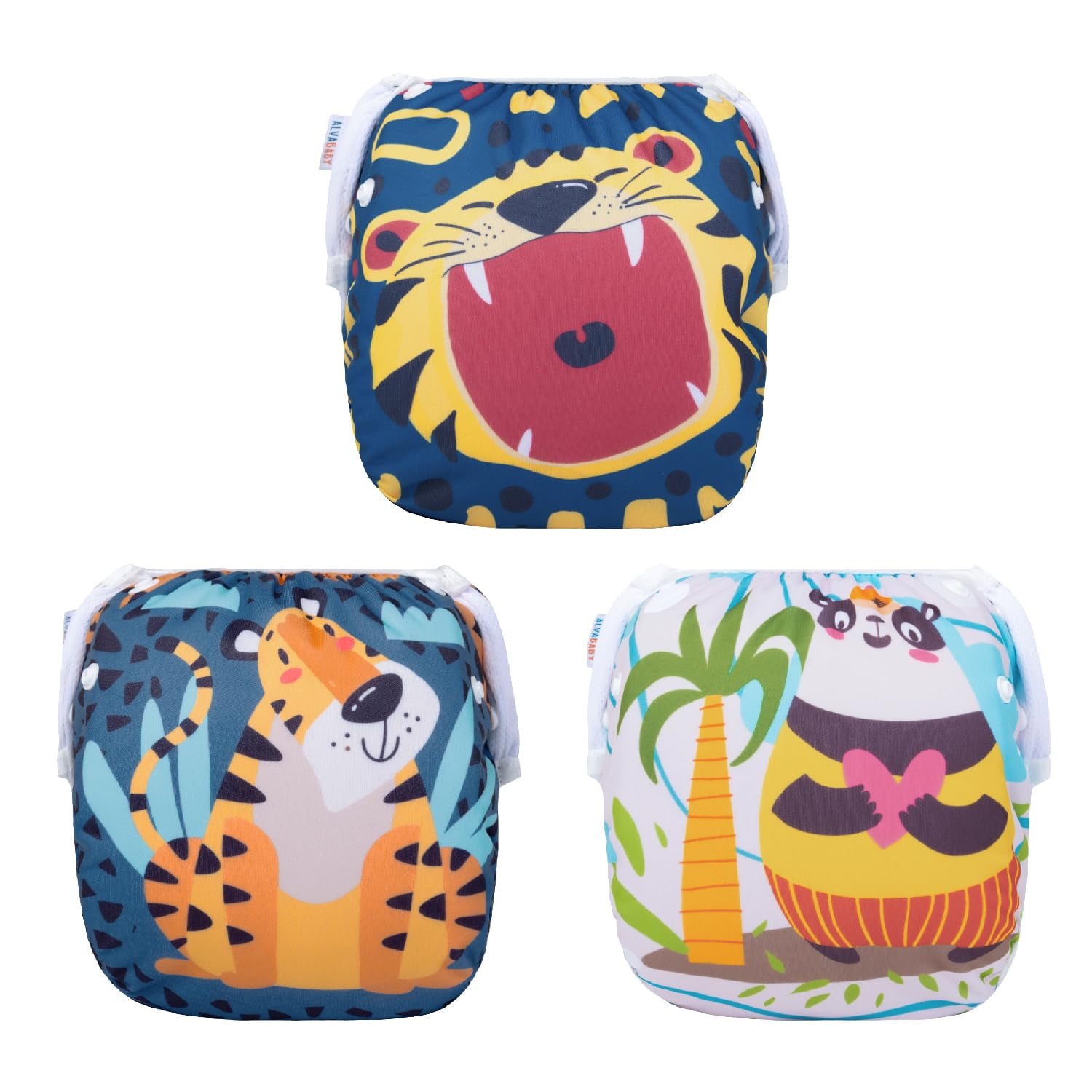 3 Pack Swim Diapers, Baby/Toddler/Infant Snap Adjustable Reusable Swim ...