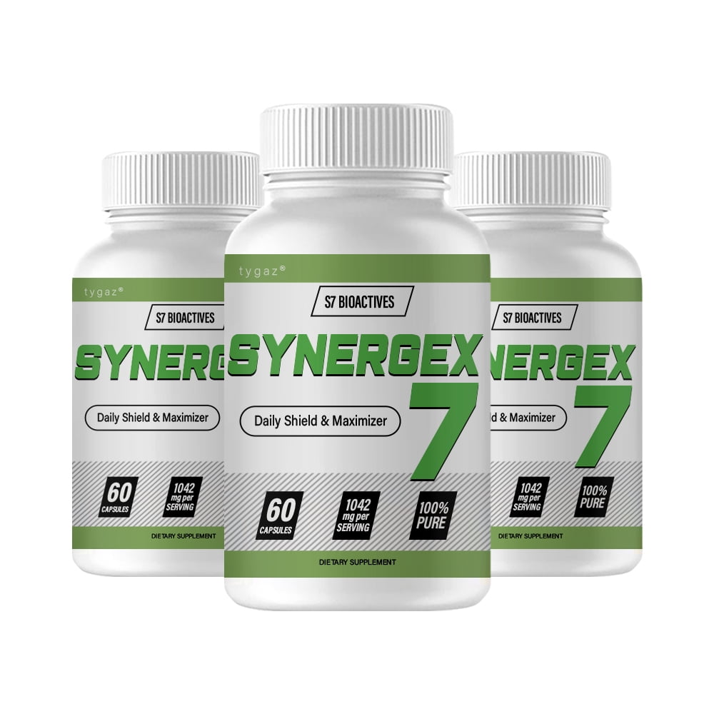 Synergex 7 Male Capsules by Tygaz, 3 Pack, Boosts Stamina, Energy ...
