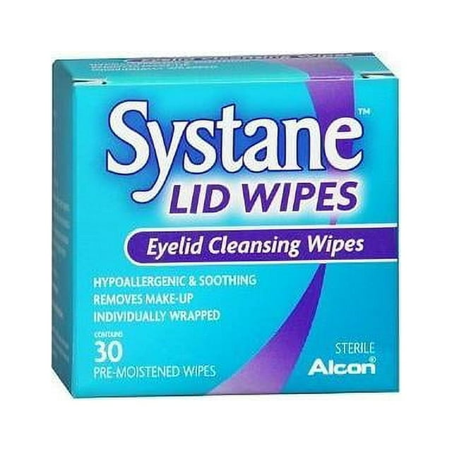 Systane Eyelid Cleansing Wipes, Hypoallergenic - Makeup Remover, 30 ...