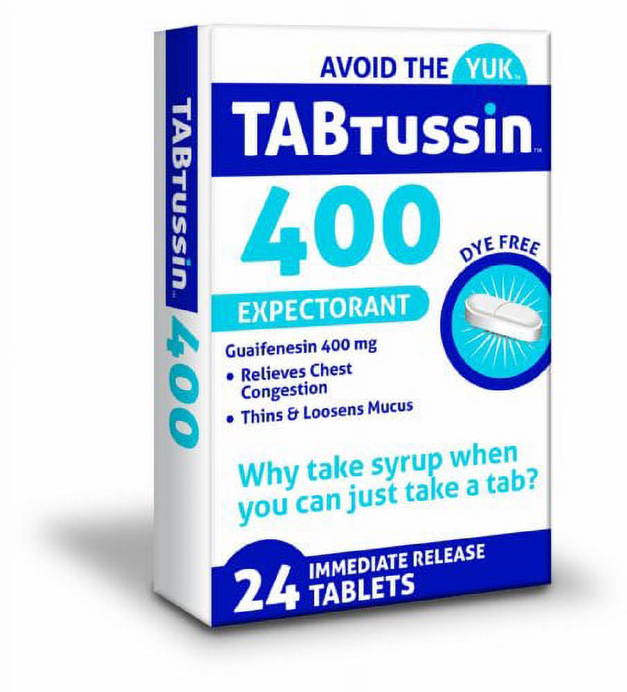 3 Pack TABtussin 400 Expectorant Guaifenesin 400 mg 24 Tablets Each ...