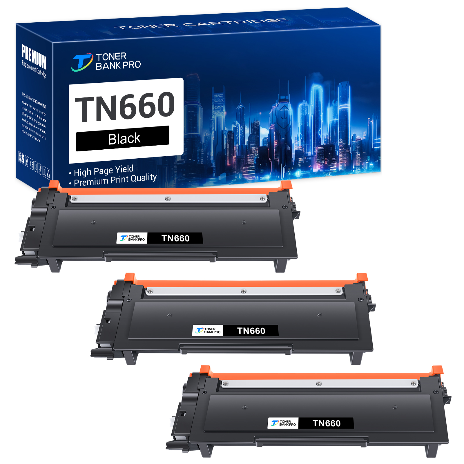 3-Pack TN660 TN630 Toner Cartridge Replacement Compatible for Brother ...