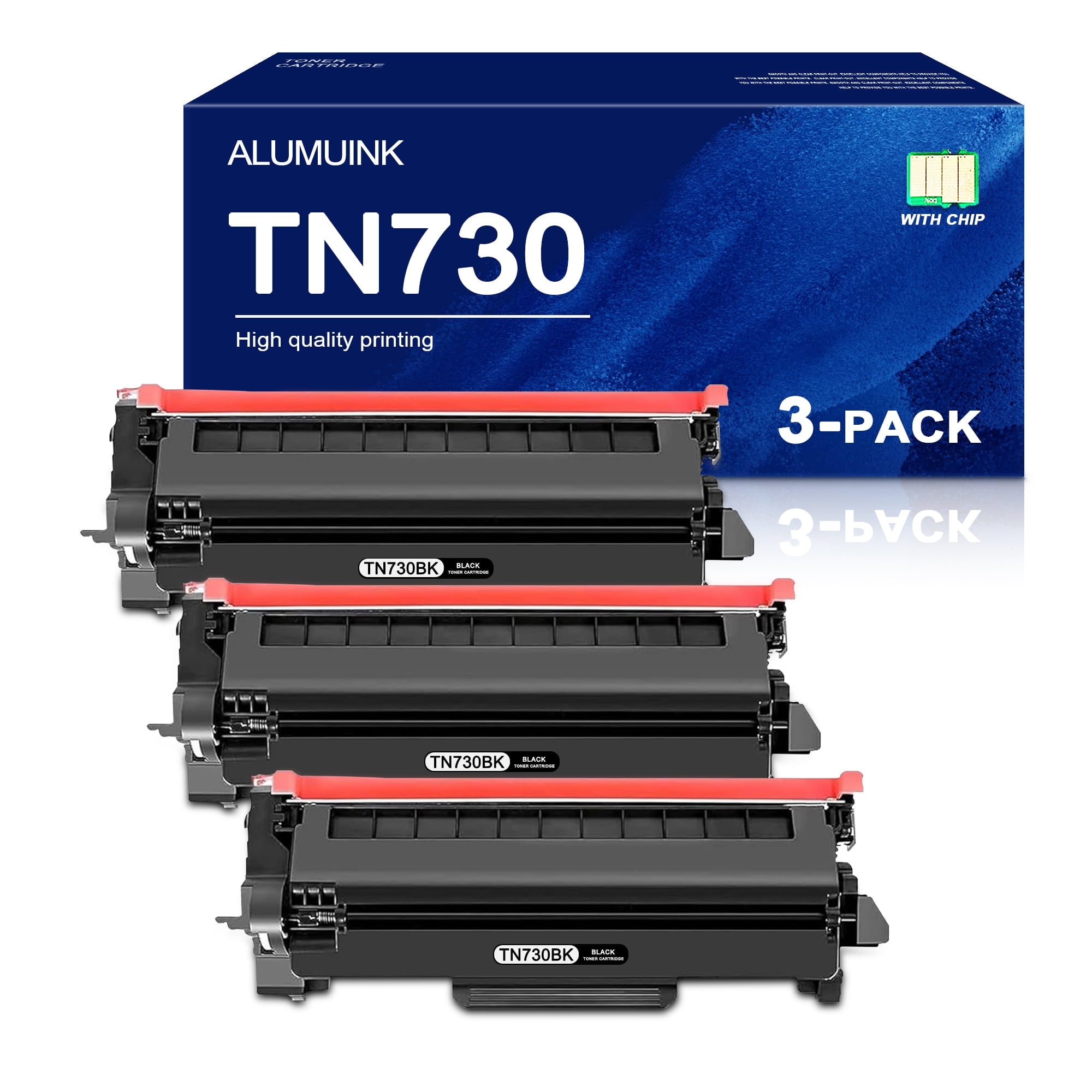 3-Pack TN730 Black Toner Cartridge Compatible Brother TN-730 Toner For ...