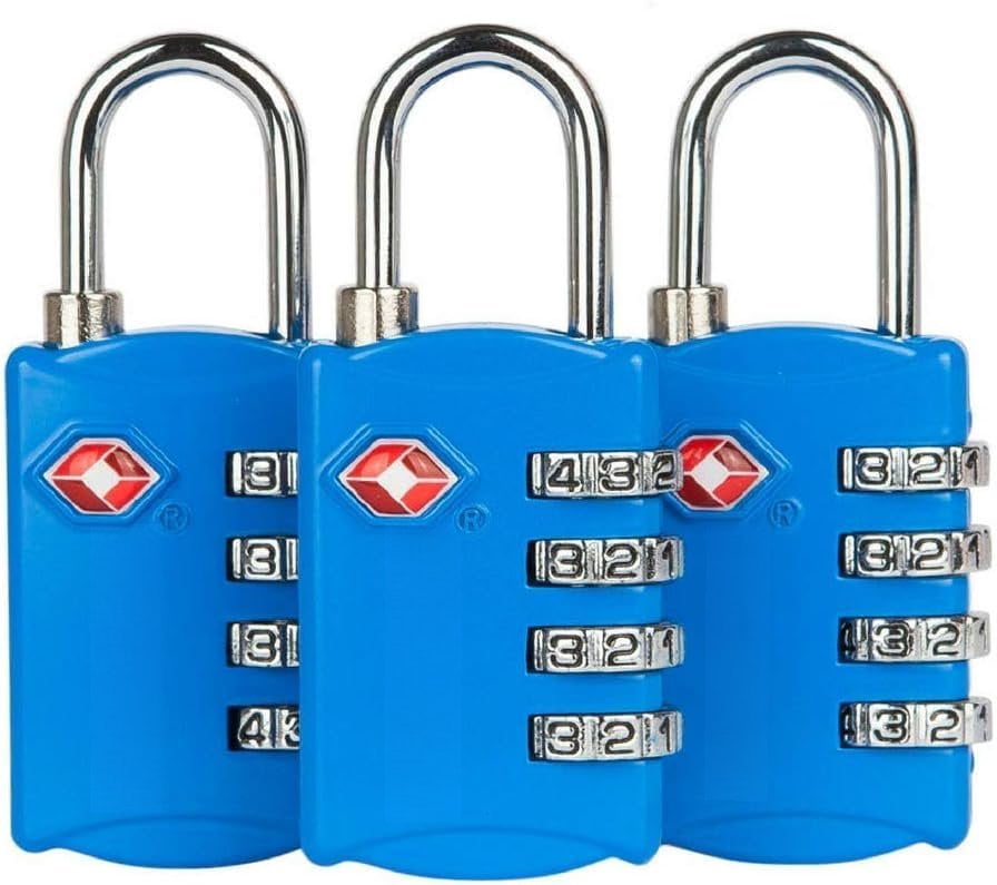 3 Pack TSA Luggage Locks with 4 Digit Combination - Heavy Duty Set Your ...