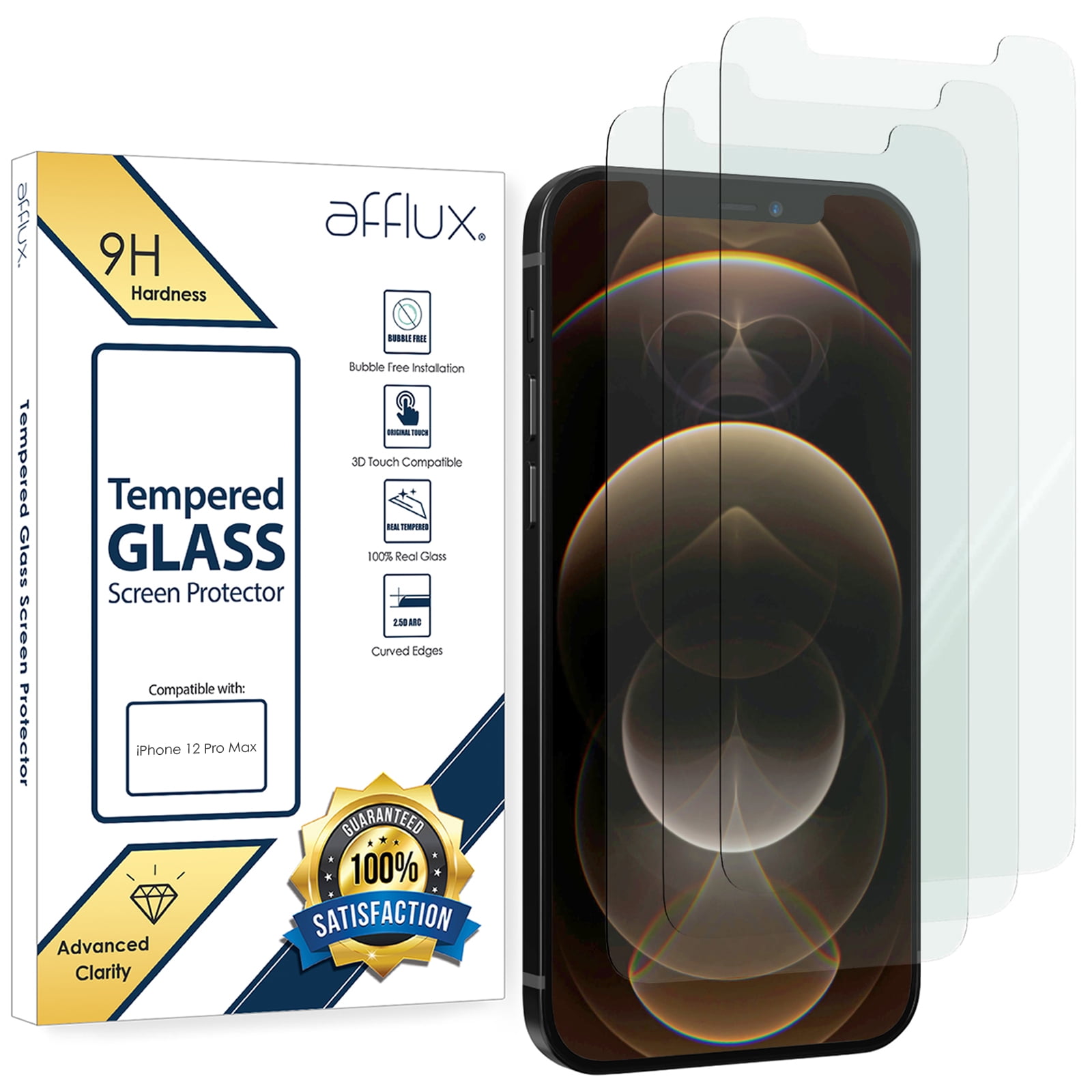 [3 Pack] TTECH Tempered Glass Screen Protector Compatible with iPhone ...