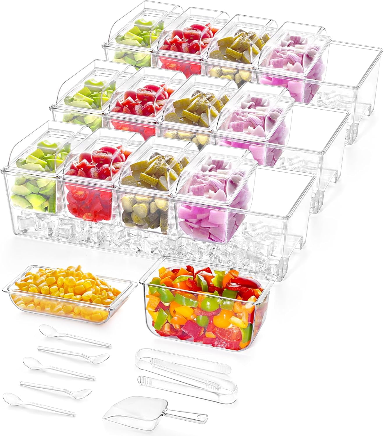 3 Pack Taco Bar Serving Set for Party with Containers(2.5 Cup ...