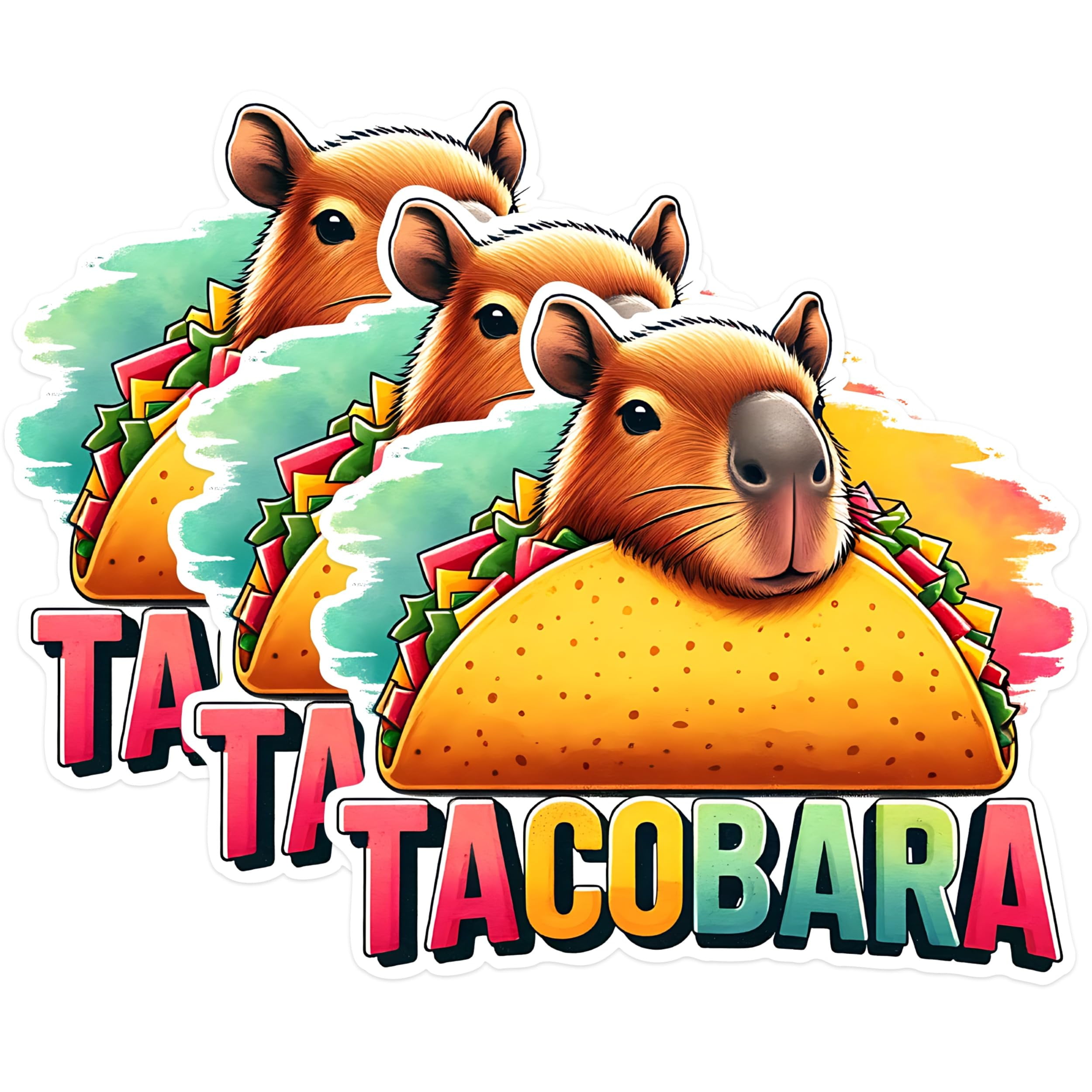 (3 Pack) Tacobara Decals - Capybara Taco - Funny Animal Laptop Decal ...