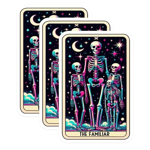 (3 Pack) Tarot Card Decals - Skeletons The Familiar - Laptop Decals - 3 ...
