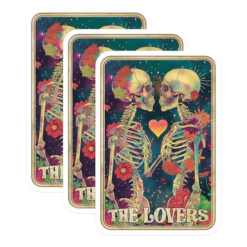 (3 Pack) Tarot Card Decals - The Lovers - Skeleton Couple Stickers - 3 ...