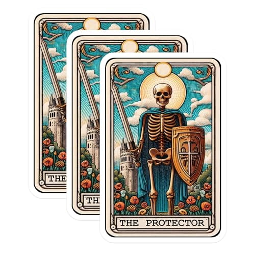 (3 Pack) Tarot Card Decals - The Protector - Skeleton Laptop Decal - 3 ...