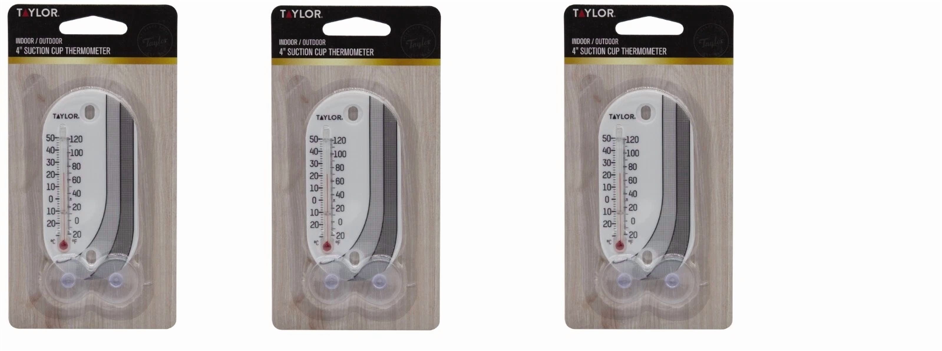 3 Pack Taylor 4 In. Indoor And Outdoor Suction Cup Thermometer ...