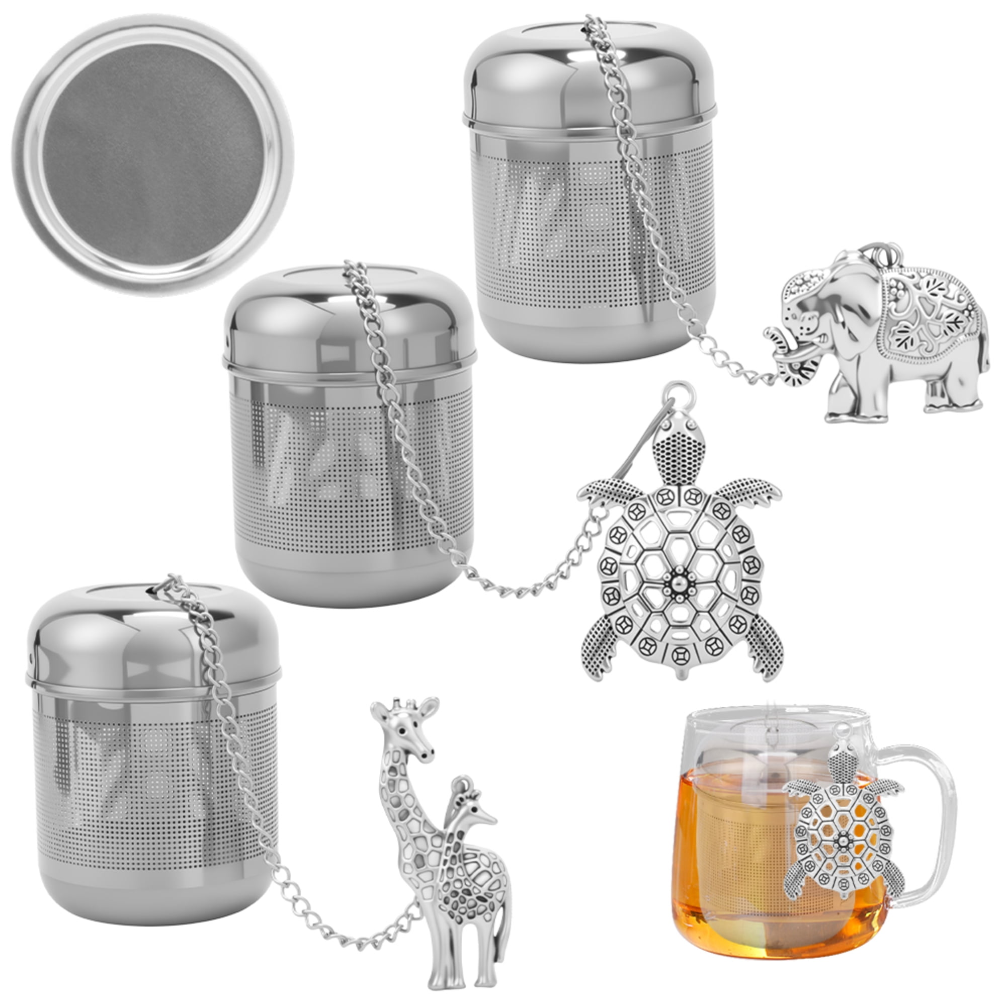 3 Pack Tea Infuser for Loose Tea, Extra Fine Mesh Tea Strainers with ...