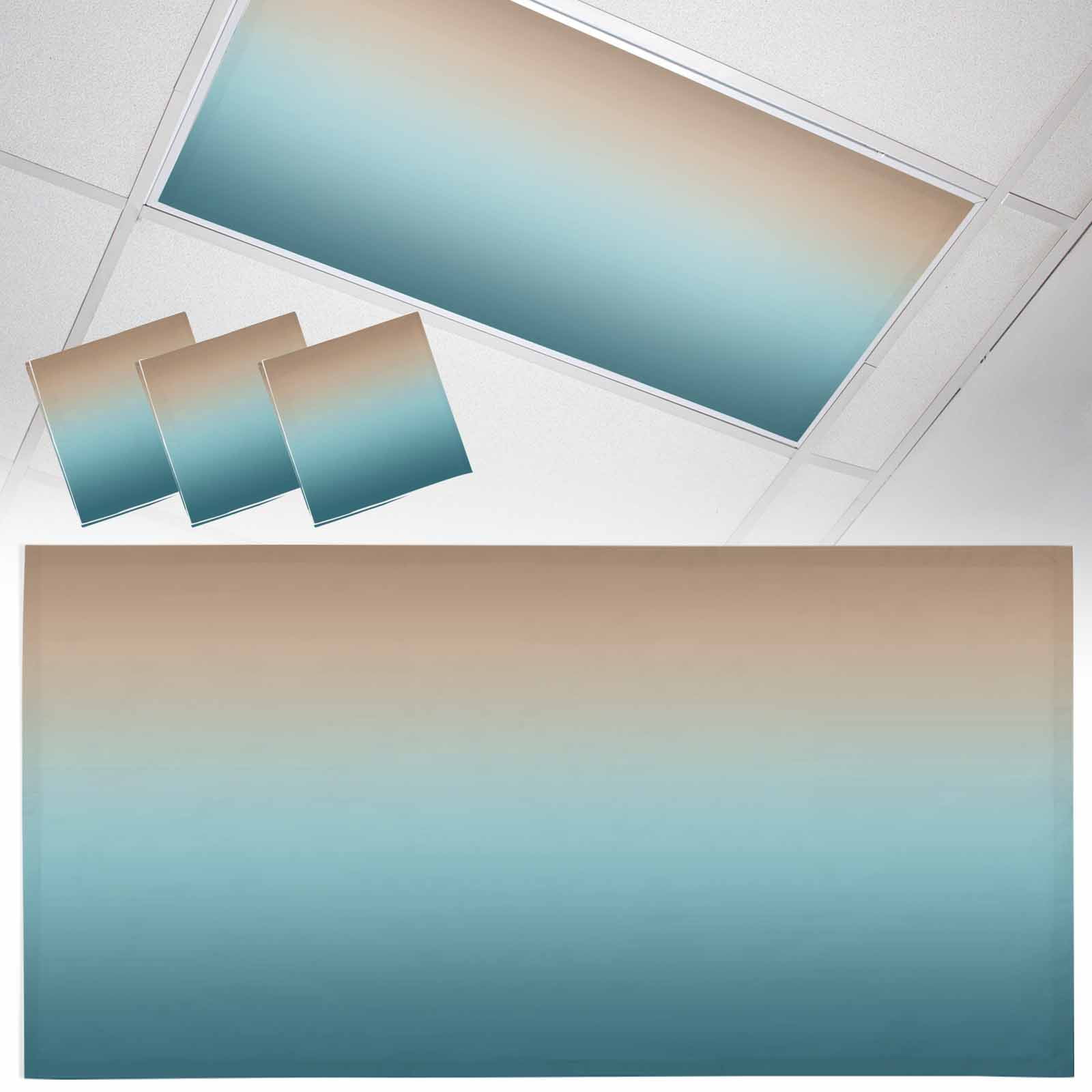 3 Pack Teal Green Fluorescent Light Covers for Ceiling Lights and Brown ...