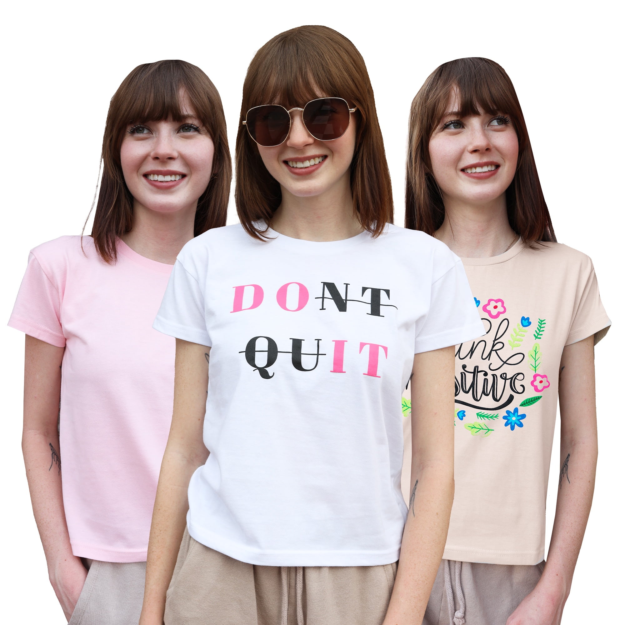 SPXTREME [3 Pack] Junior Girls Cute Cotton Graphic T Shirts Teen Tween ...