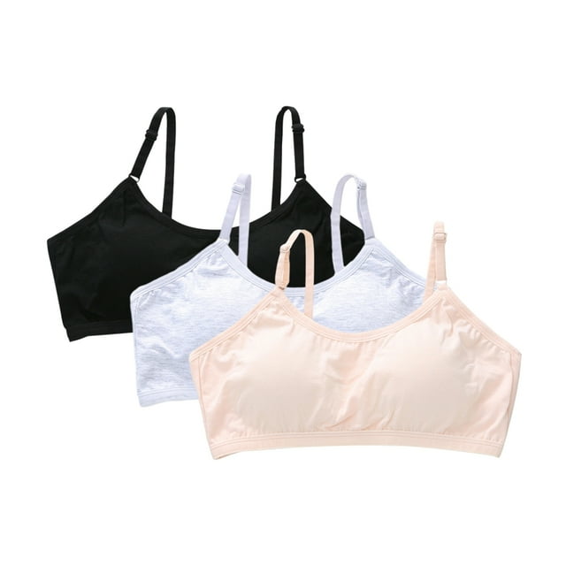 3 Pack Teen Girls' Training Bra Seamless Cotton Cami Wireless Bras ...