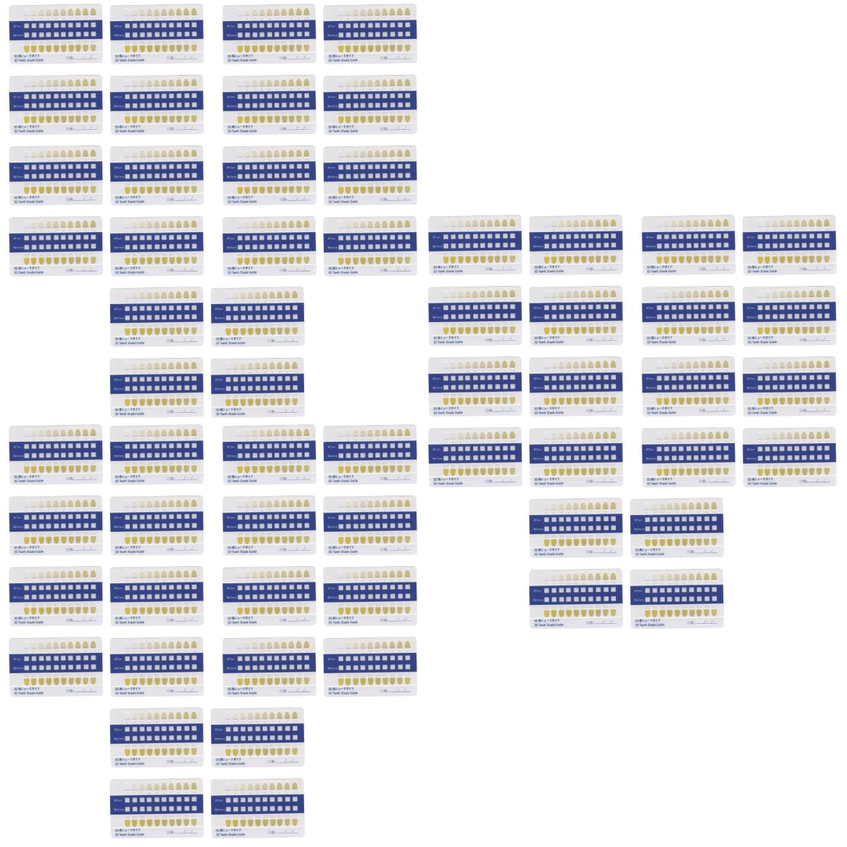 3 Pack Teeth Shade Guide Electric Toothbrush Color Chart Cards Dental ...