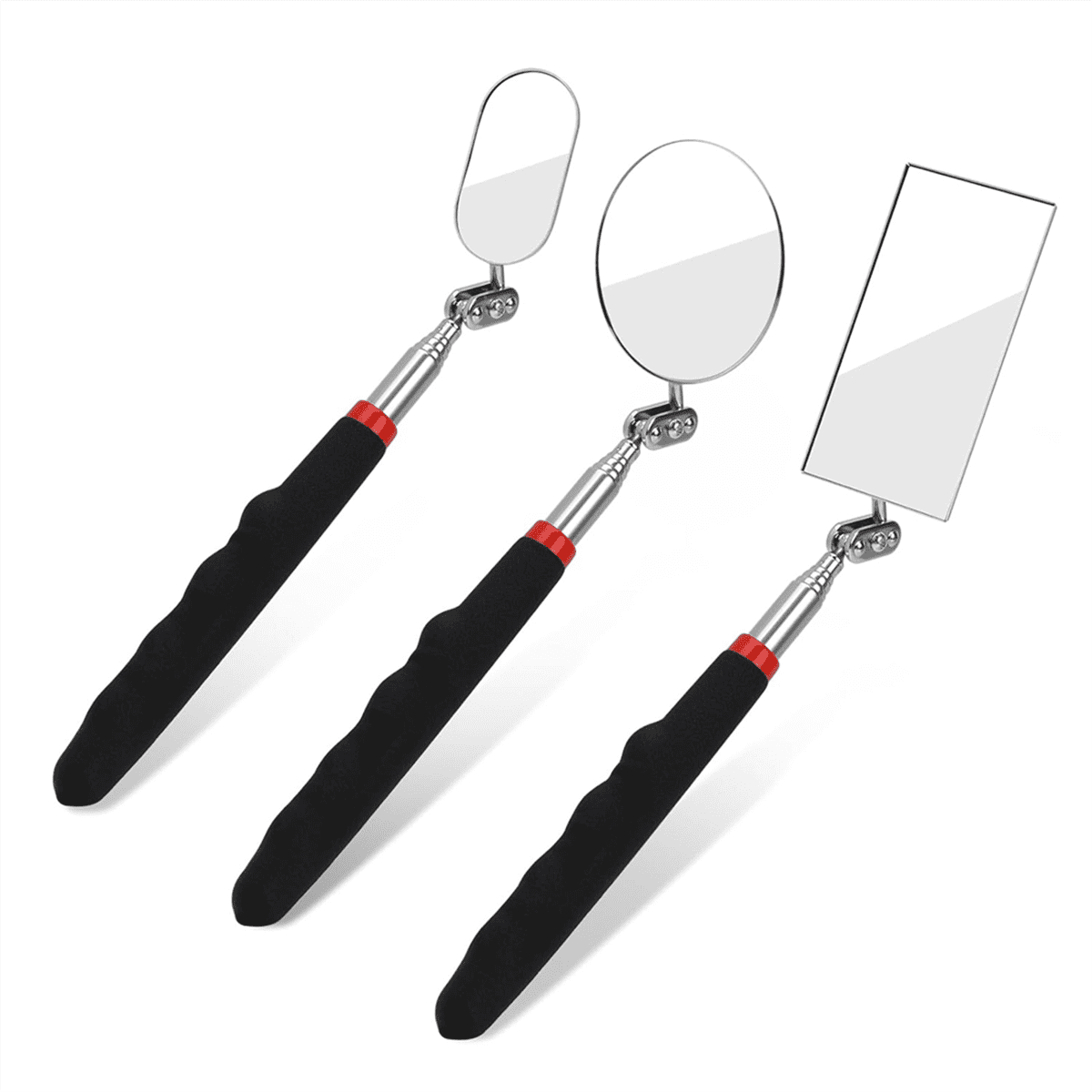 3 Pack Telescopic Inspection Mirror Mechanic Checking Mirror ...
