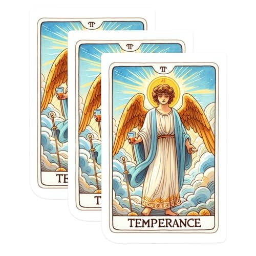 (3 Pack) Temperance Tarot Card Decals - Angel Card Art - Esoteric ...