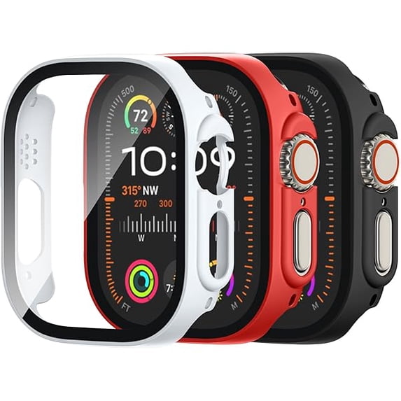 [3 Pack] Tempered Glass Case for Apple Watch Ultra/Ultra 2 Screen ...