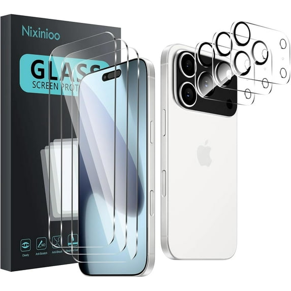 3 Pack Tempered Glass Screen Protector Replacement for iPhone 17 Pro ...