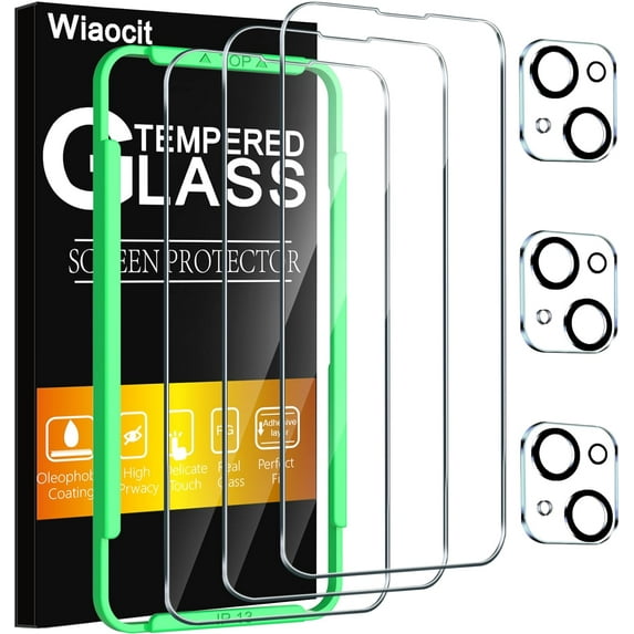 3 Pack Tempered Glass Screen Protector for iPhone 13 with Camera Lens ...