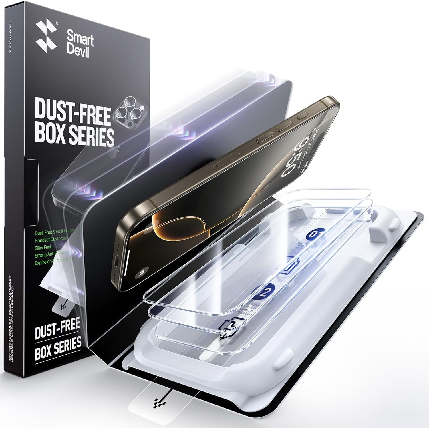 3 Pack Tempered Glass for iPhone 16 Pro Screen Protector, Military ...