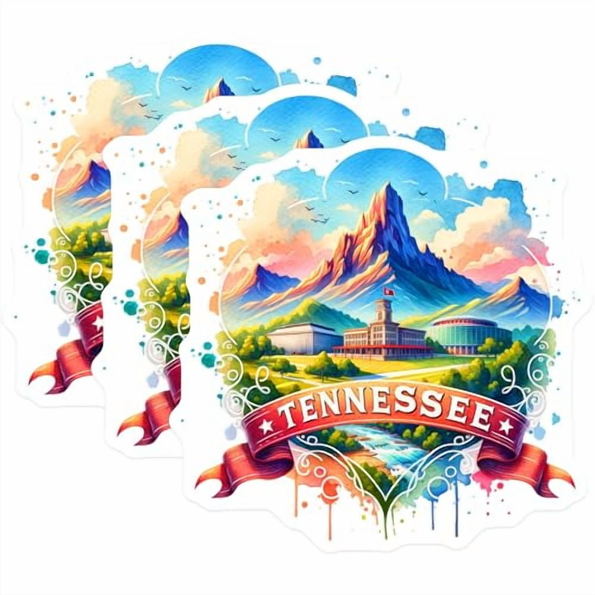 (3 Pack) Tennessee Decals - Watercolor Tennessee Art - Laptop Tennessee ...