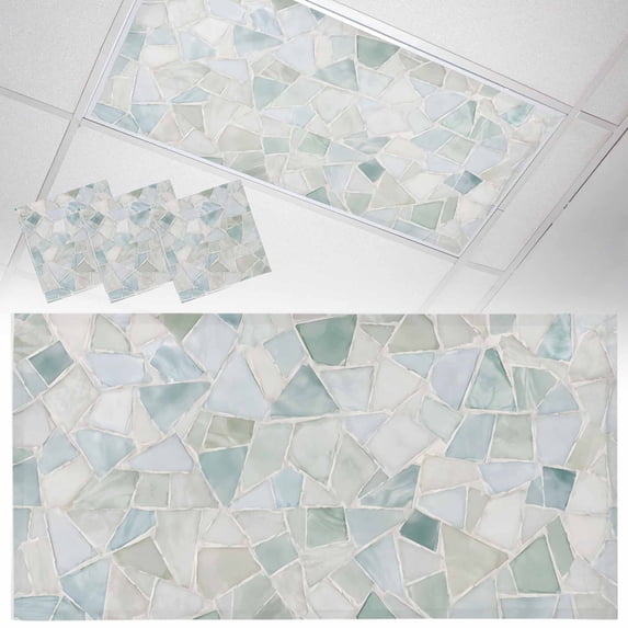 3 Pack Terrazzo Background Fluorescent Light Covers for Ceiling Lights ...