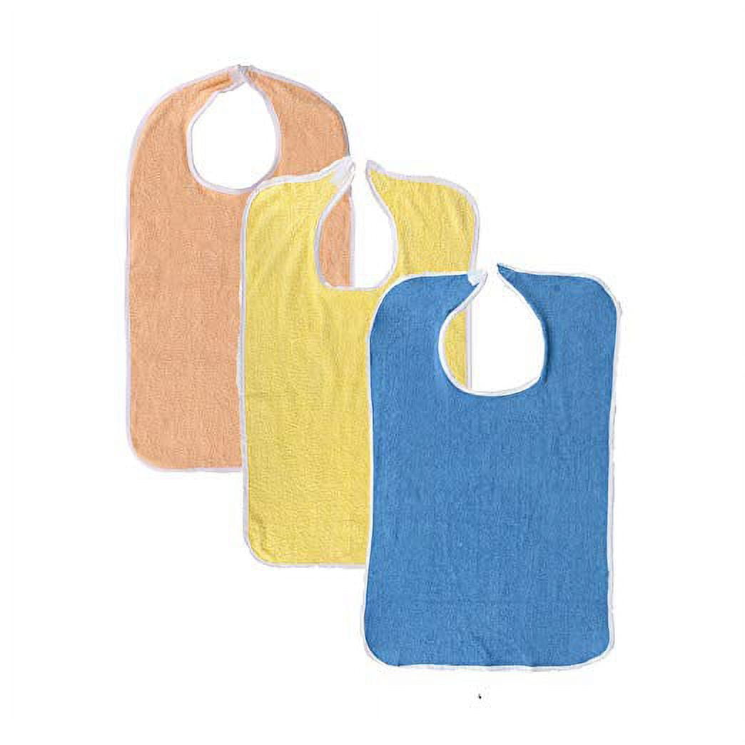 NOBLES HEALTH CARE PRODUCT SOLUTIONS 3 Pack Terry Adult Bib, Velcro ...