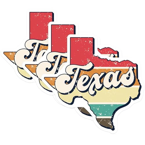 (3 Pack) Texas Decals - Retro State Pride - Laptop Decals - 3 Inches On ...