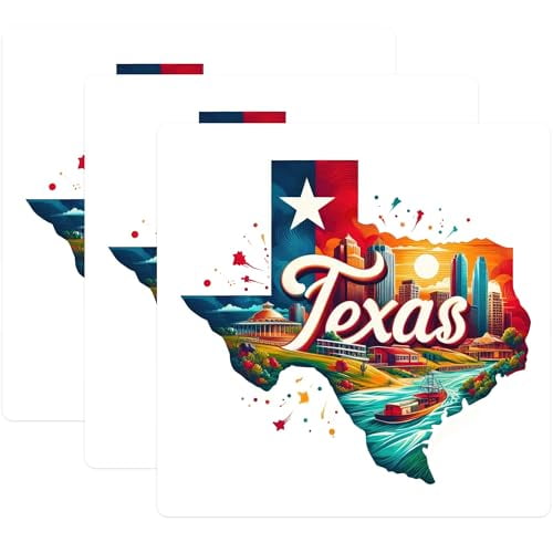 (3 Pack) Texas Decals - Texas State Art - Laptop Decals - 3 Inches On ...