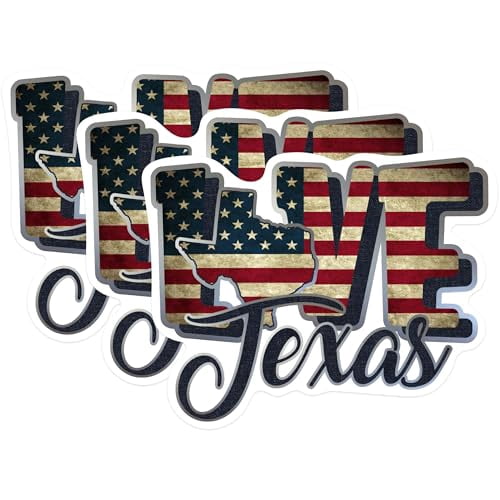 (3 Pack) Texas Love Decals - USA Flag - Laptop Decals - 3 Inches On ...