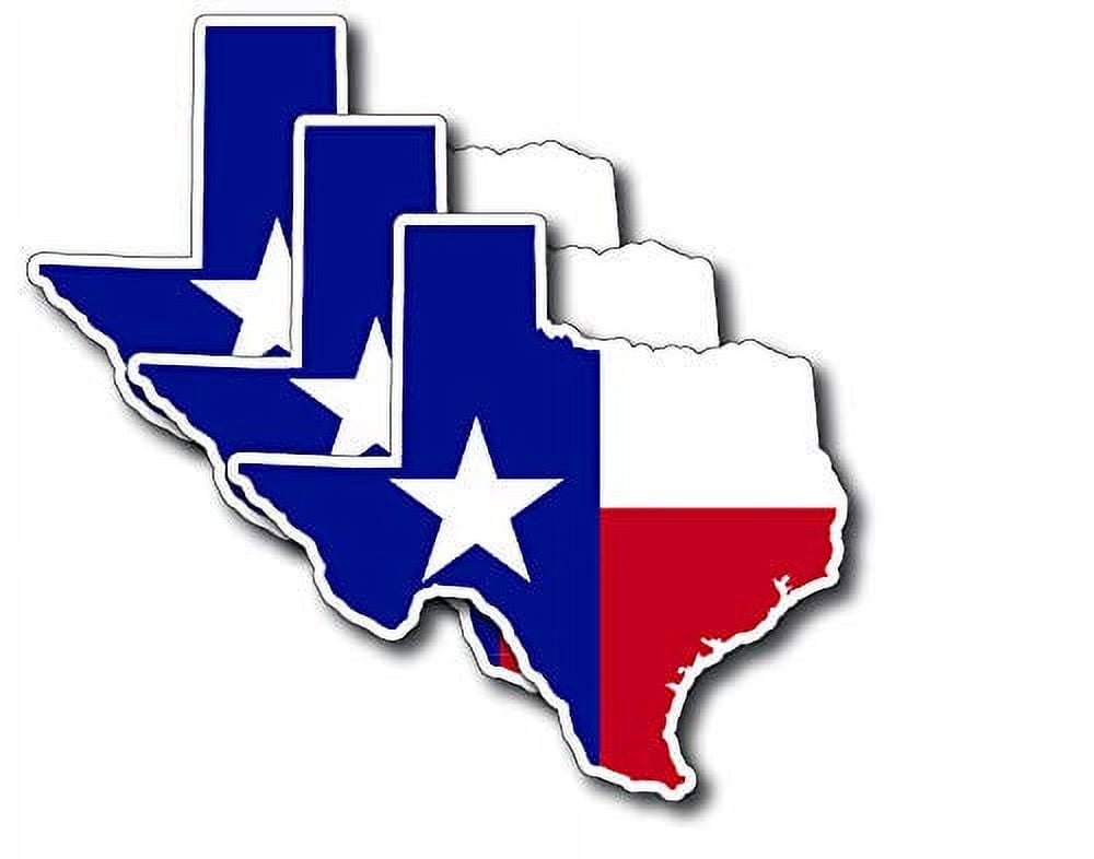 3 Pack Texas Shaped Lone Star State Flag Vinyl Decal Stickers Car Truck ...