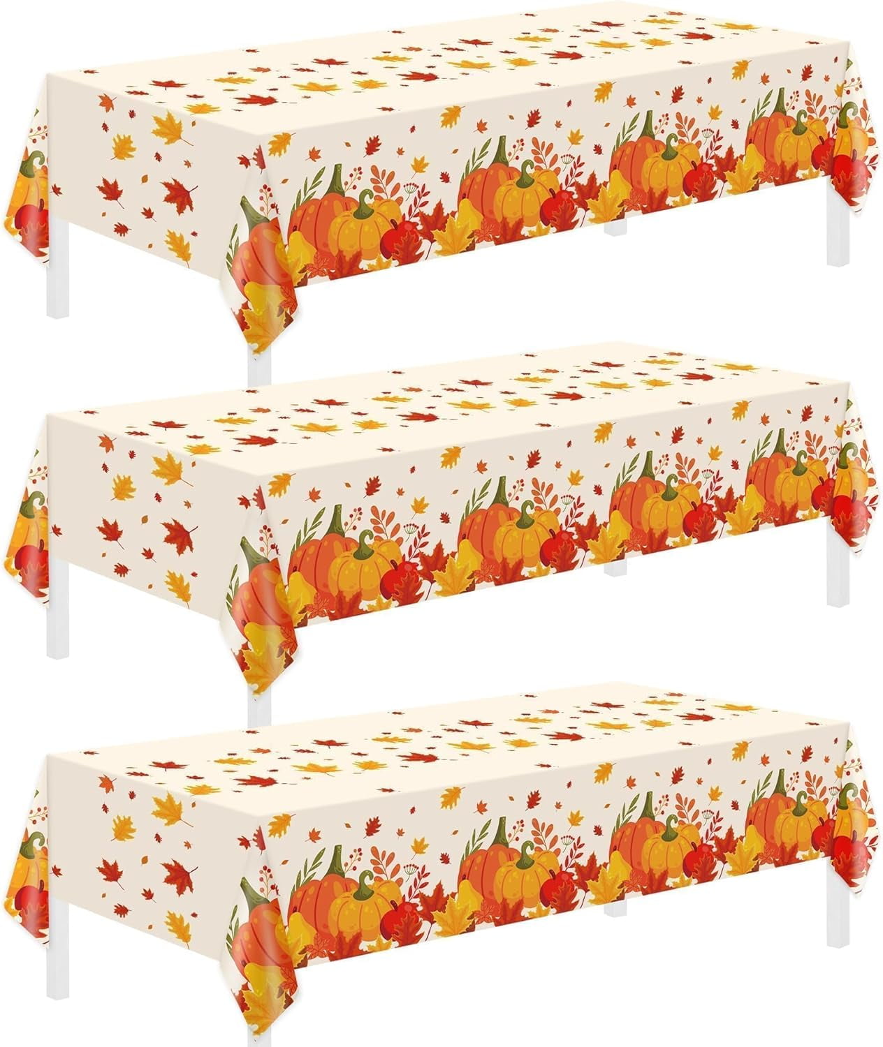 3 Pack Thanksgiving Disposable Tablecloths,54 x 108 Inch Thanksgiving ...