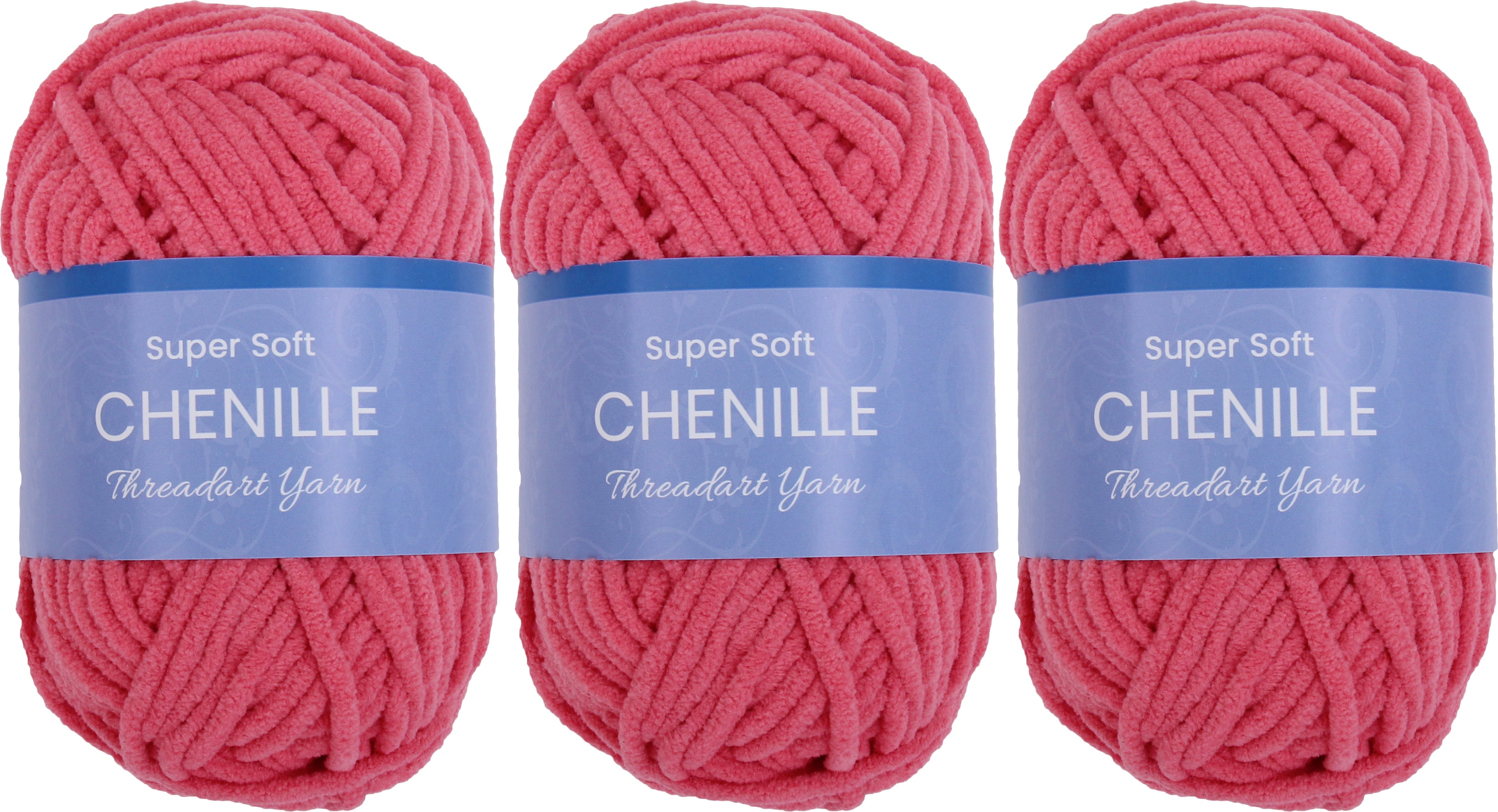 3 Pack ThreadArt Chenille Yarn for Crocheting, Knitting, Amigurumi ...