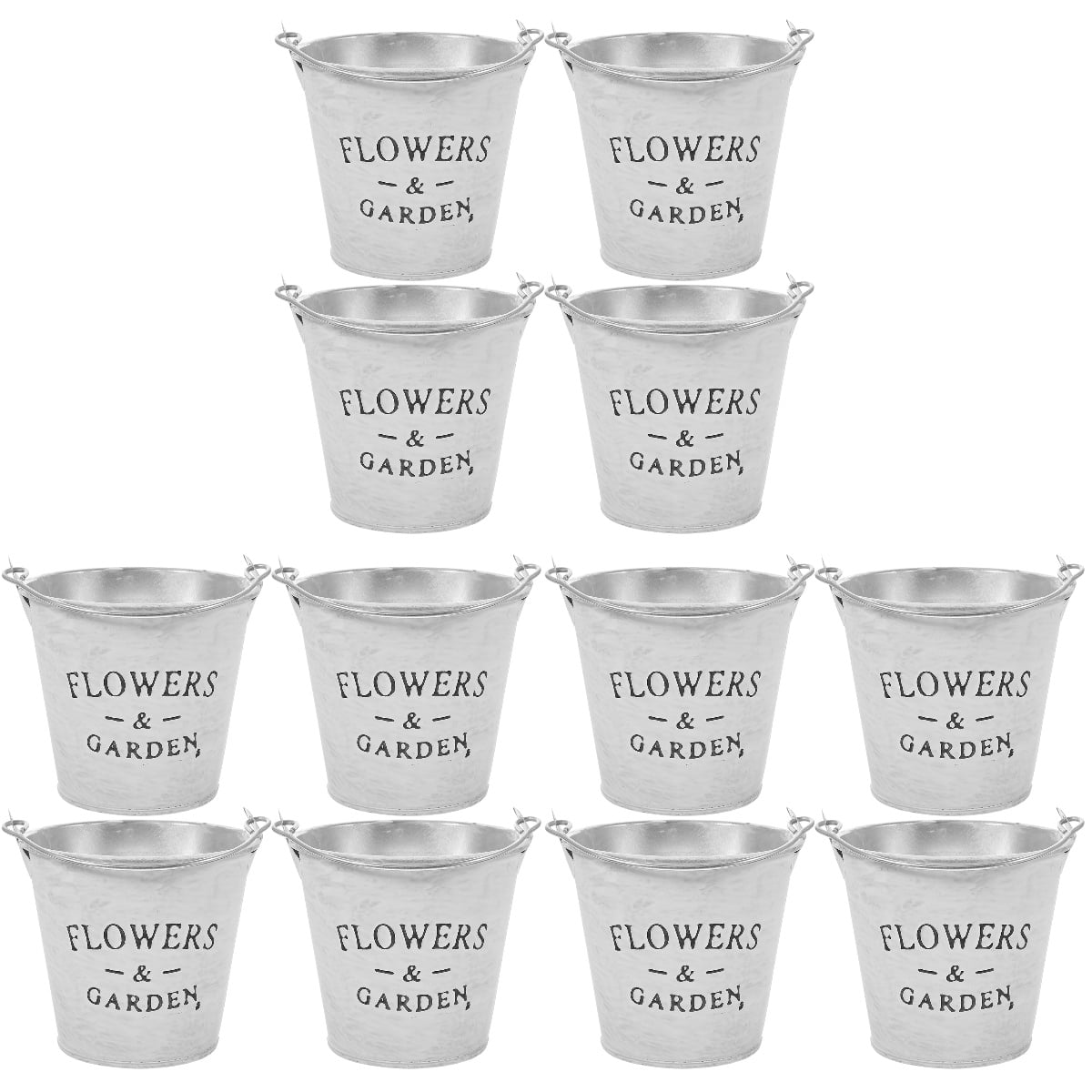 3 Pack Tin Flower Bucket Plant Pots Indoor Antique Planter for Plants ...