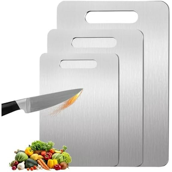 3 Pack Titanium Cutting Boards for Kitchen,100% Pure Titanium, Cutting ...