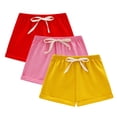 3 Pack Toddler Boys Girls Cotton Shorts Elastic Waist Wide Leg Shorts ...