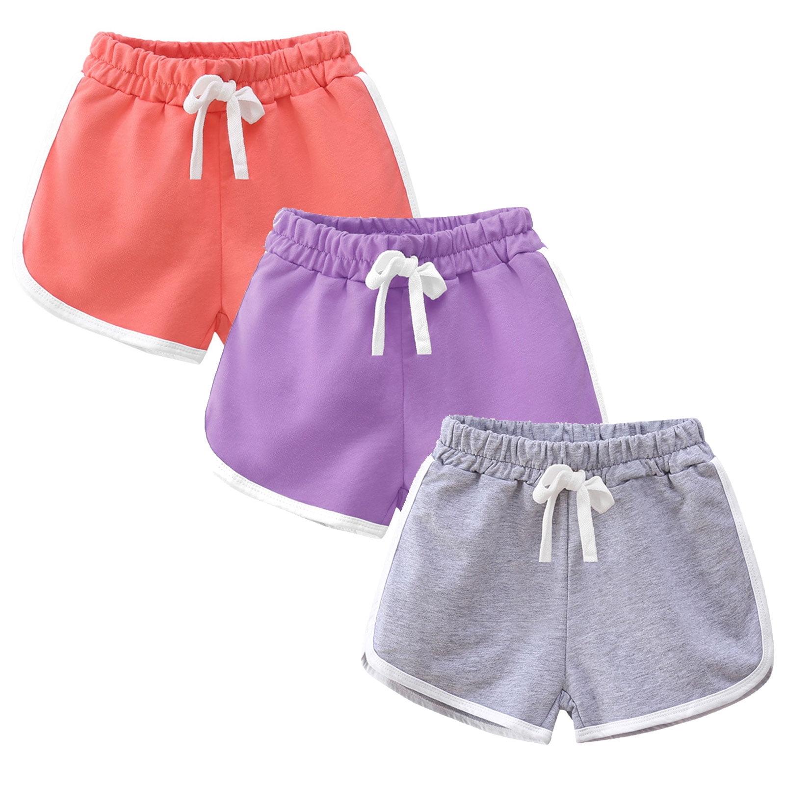 3 Pack Toddler Boys Girls Running Athletic Cotton Shorts Kids Workout ...