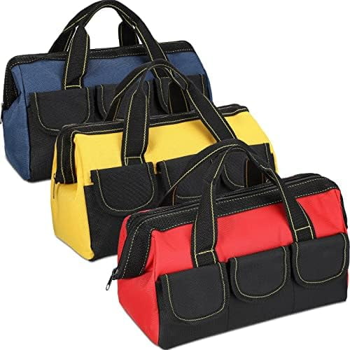 3 Pack Tool Bag for Men with Waterproof Hard Bottom, Heavy Duty Tool ...
