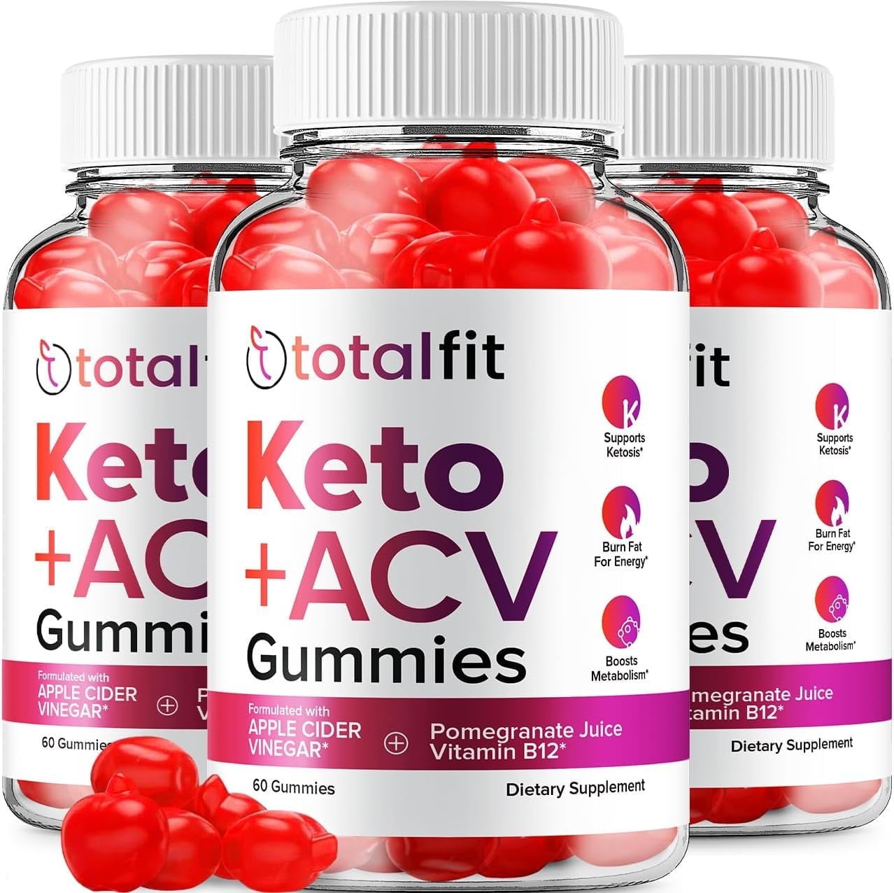 Total Fit Keto ACV Gummies - Advanced Formula with B12, Beet Root - 180 ...
