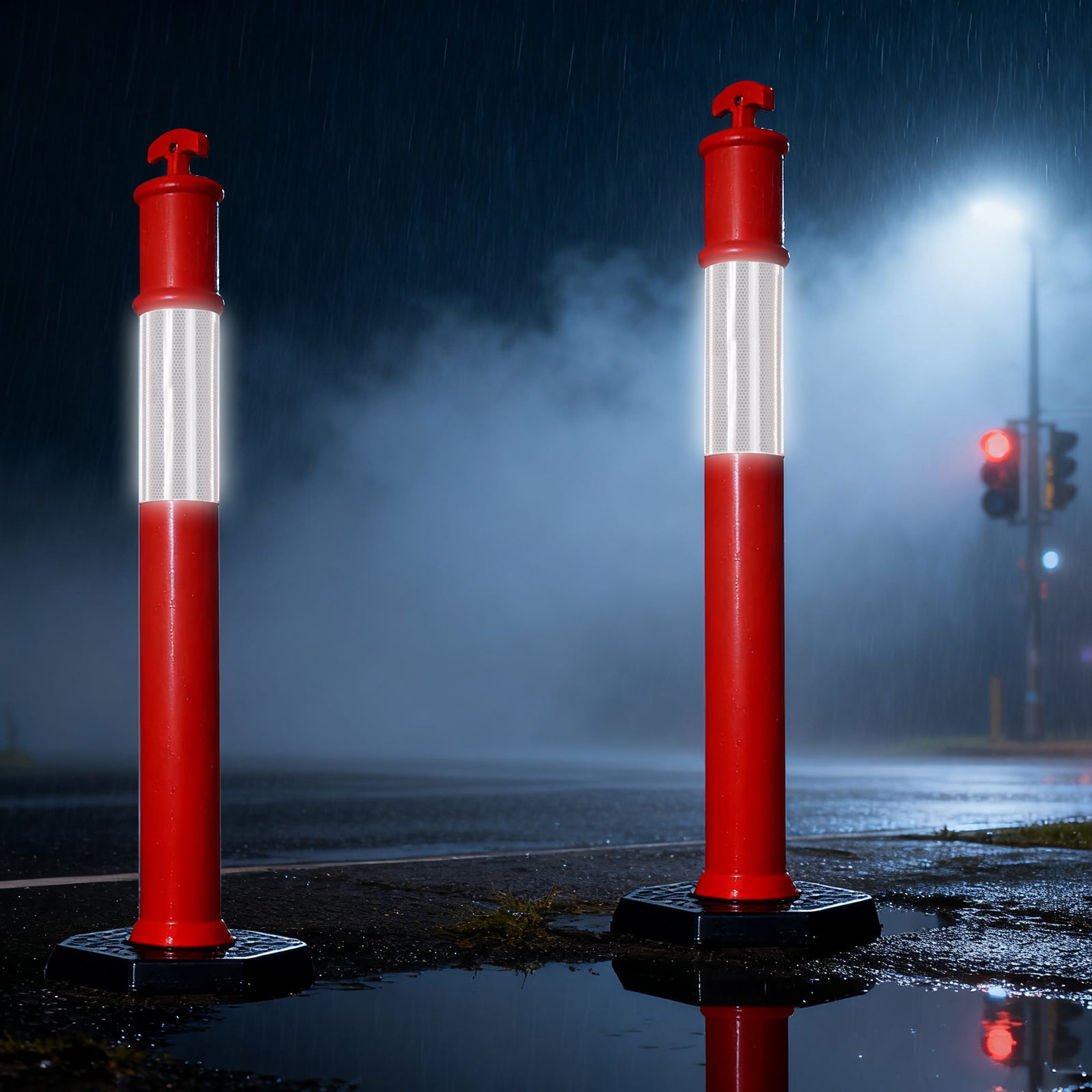3 Pack Traffic Delineator Post Cones, 45.7" Orange Traffic Delineator ...