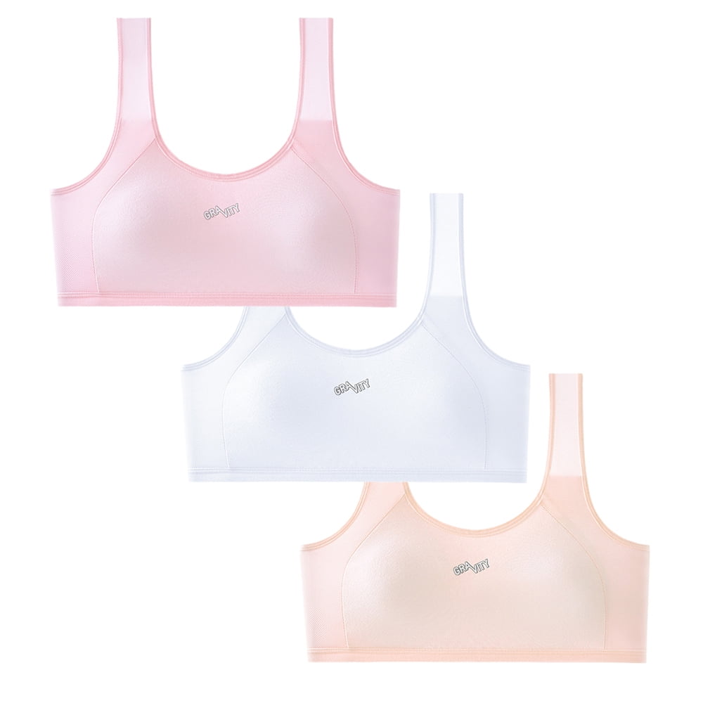 3 Pack Training Bras for Girls Seamless Adjustable Breathable Teen Bras ...