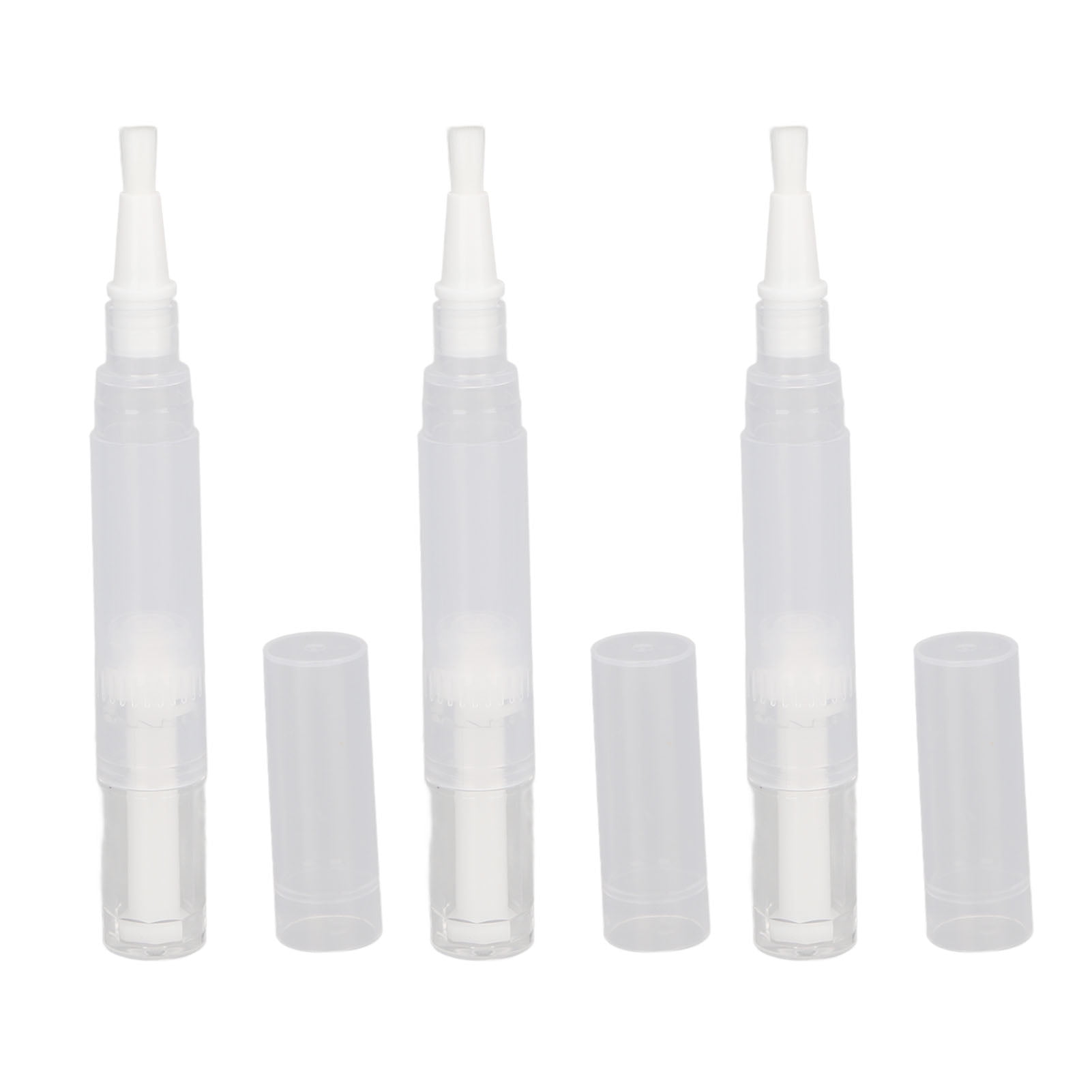 3 Pack Transparent Twist Pens 4.5ml Empty Brush Tip Rotating Reusable ...
