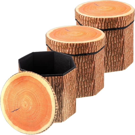 3 Pack Tree Stump Storage Stool 12 x 12 Inch Stool Ottoman, Cute ...
